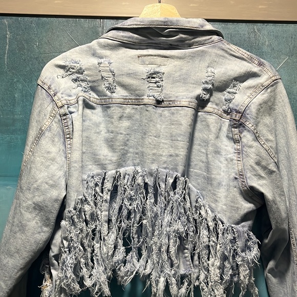Thrill | Jackets & Coats | Fringed And Distressed Womens Ripped Jean ...